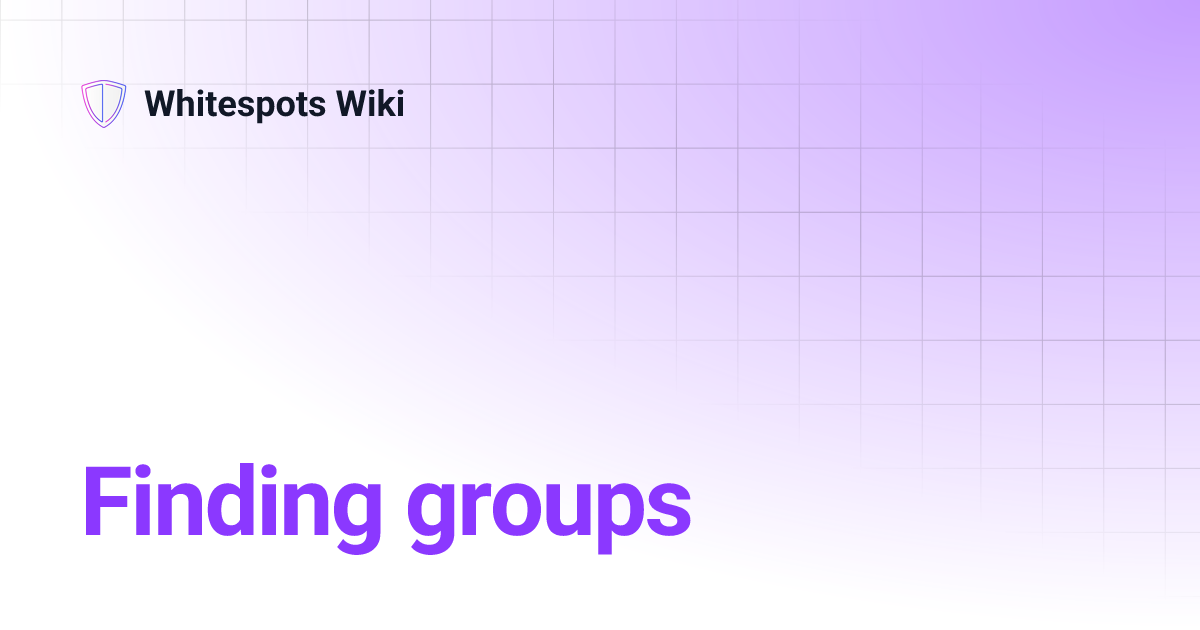 Finding groups | Whitespots Wiki