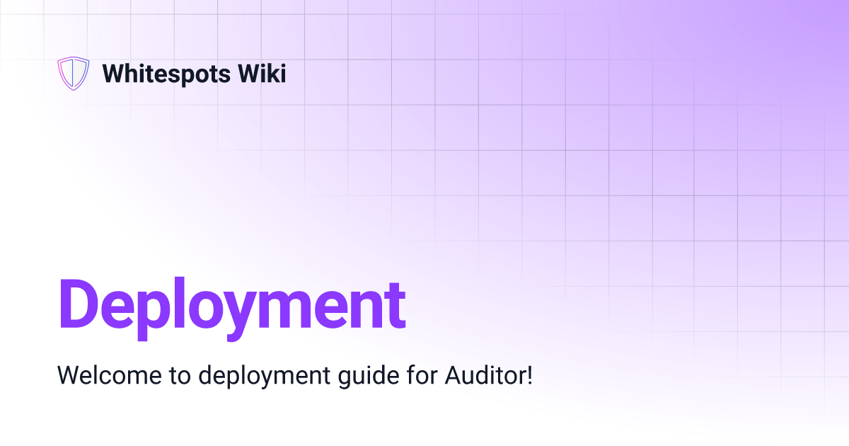 Deployment | Whitespots Wiki Deployment | Whitespots Wiki