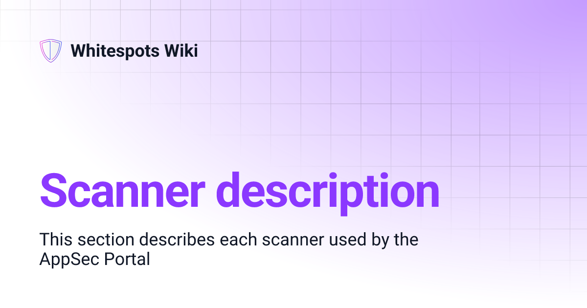Scanner description | Whitespots Wiki