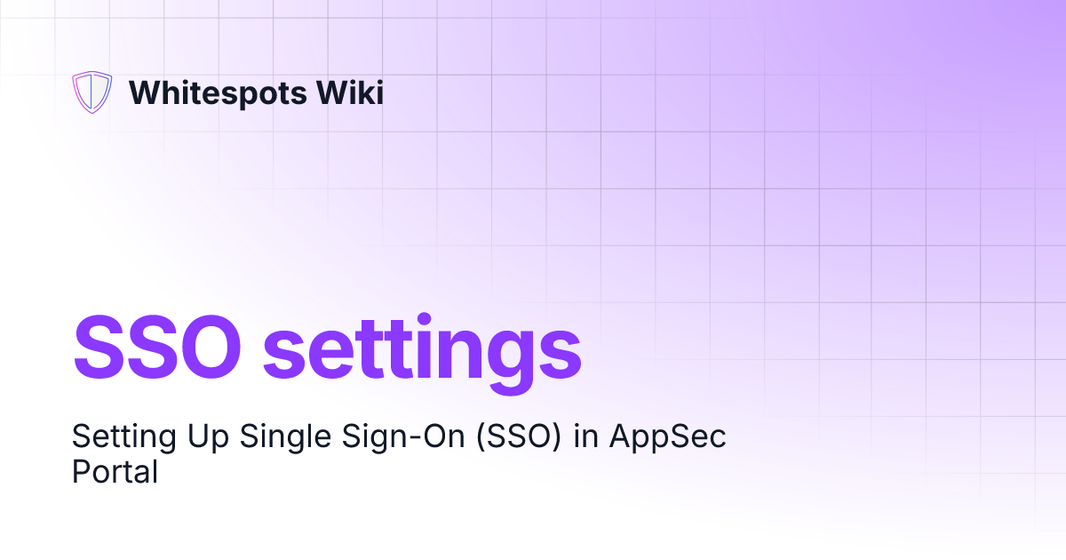 SSO settings | Whitespots Wiki